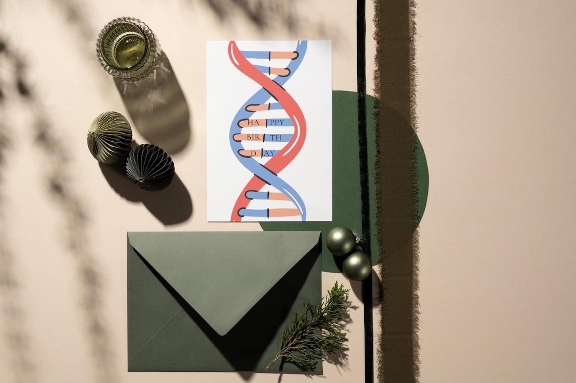 Happy Birthday DNA Card - Biology Birthday Card - Science-themed ...