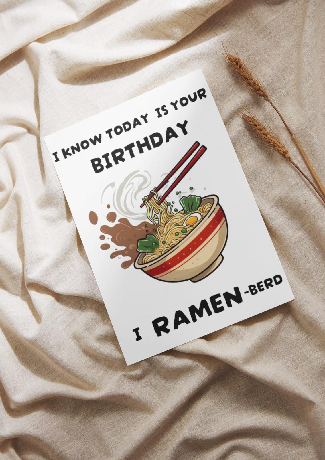 Ramen Birthday Card, Asian Food Theme, Unique Greeting Card, Foodie ...