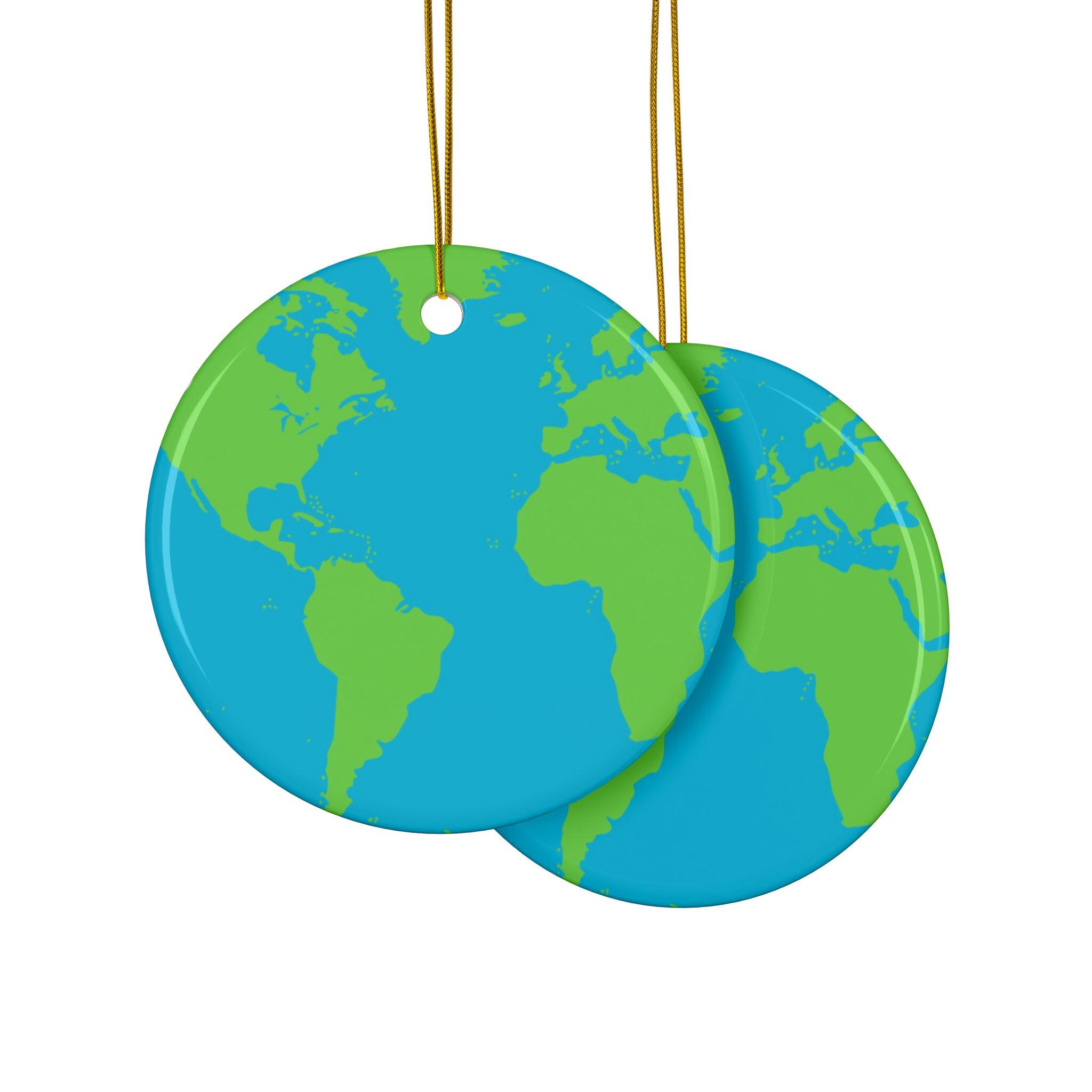World Map Christmas Ornament, Travel Themed Holiday Decor, Globe Bauble ...