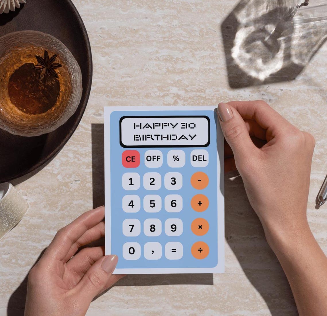 Calculator Inspired Birthday Card, Math Enthusiast Gift, Numerical ...