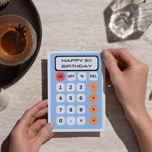 Calculator Inspired Birthday Card, Math Enthusiast Gift, Numerical ...