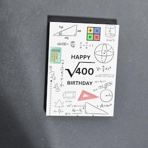 Choose Any Age - Square Root Birthday Card for Him Her 7th 8th 10th ...