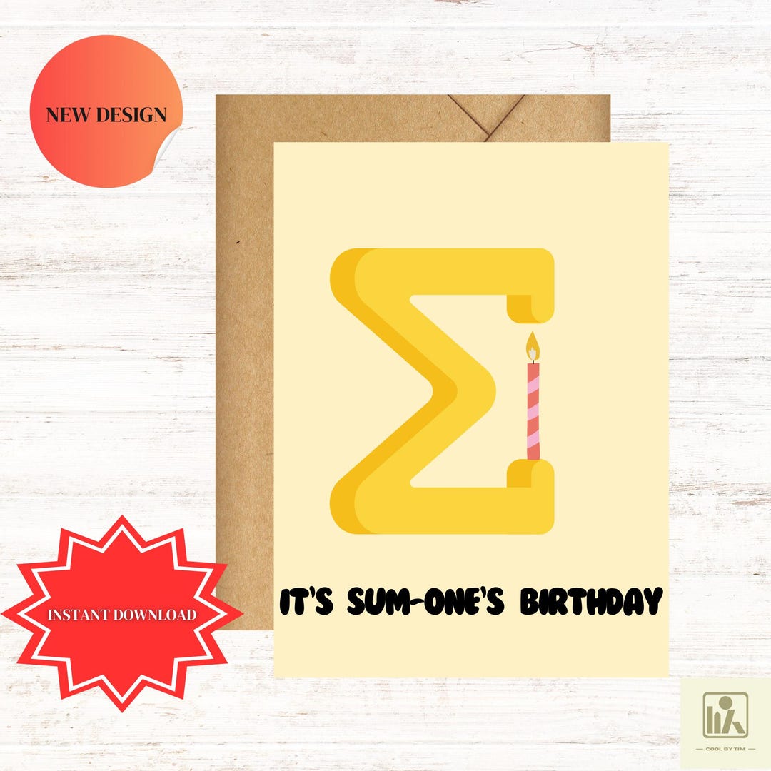Funny Math Nerd Birthday Card, Geek Gift, Mathematical Humor, Unique ...