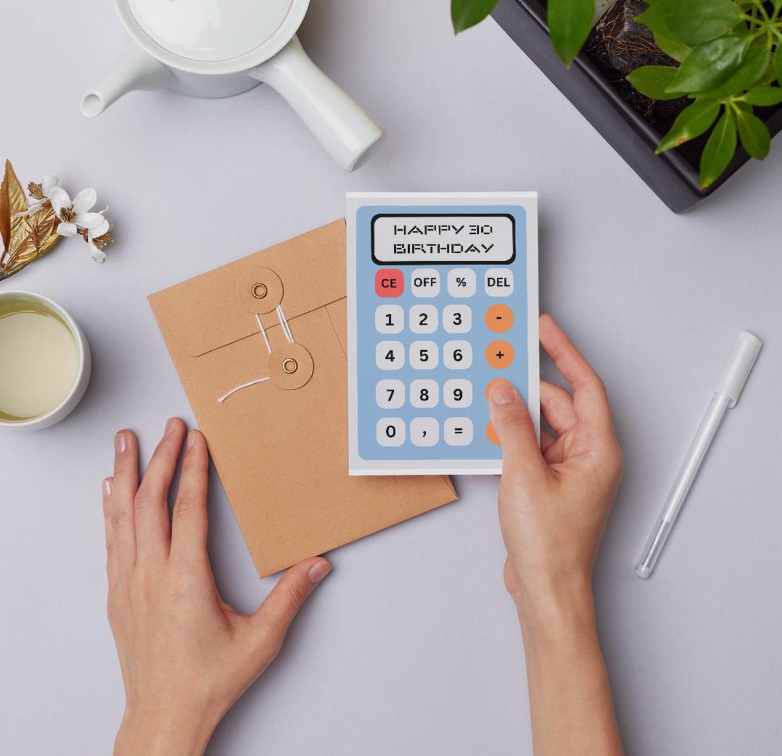 Calculator Inspired Birthday Card, Math Enthusiast Gift, Numerical ...