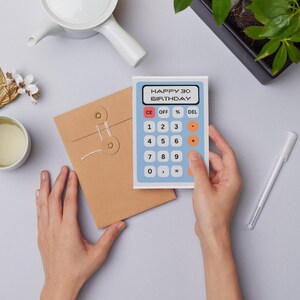 Calculator Inspired Birthday Card, Math Enthusiast Gift, Numerical ...