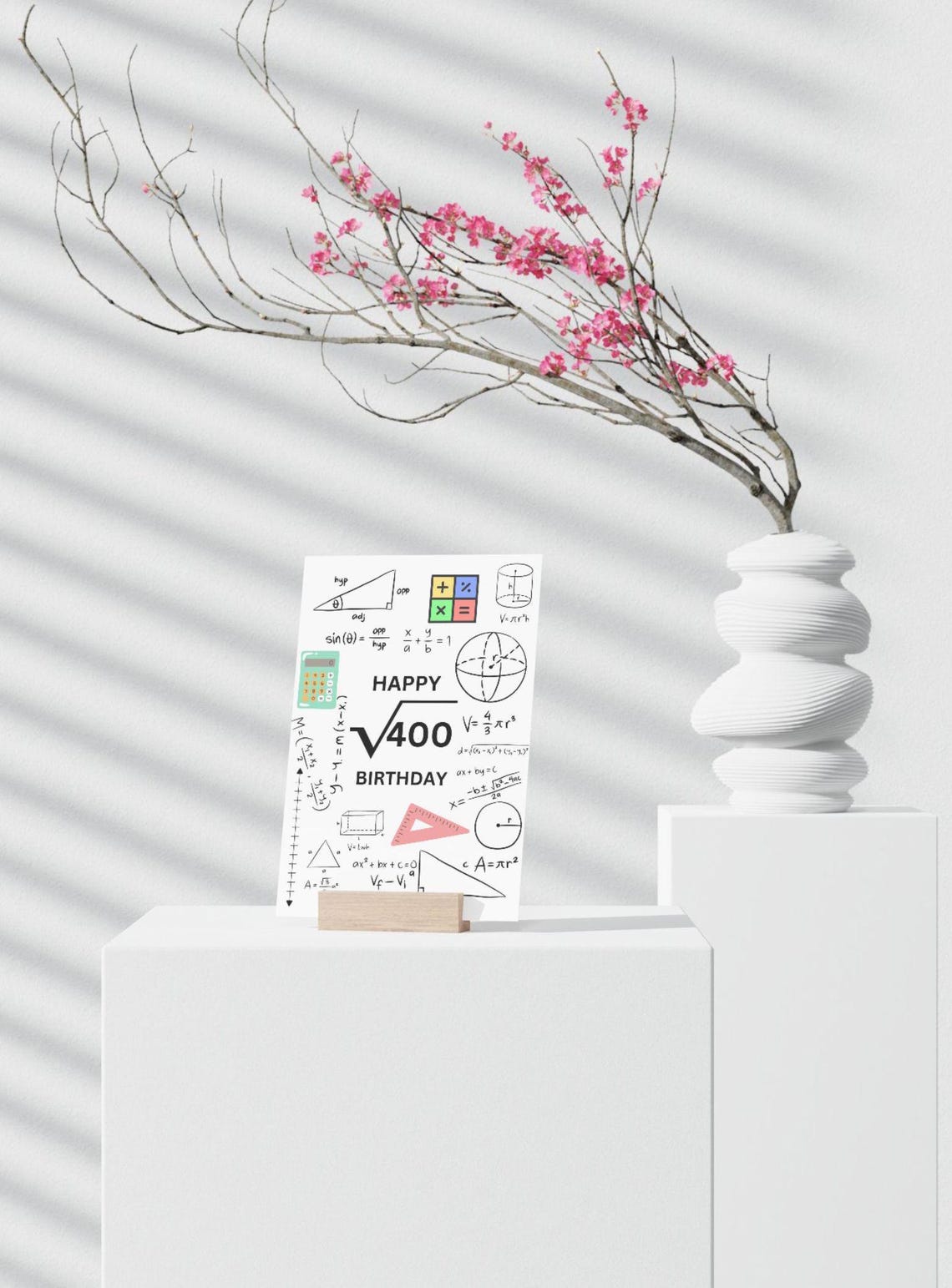 Choose Any Age Square Root Birthday Card for Him Her 7th 8th 10th 15th ...