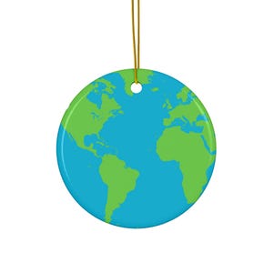 World Map Christmas Ornament, Travel Themed Holiday Decor, Globe Bauble ...