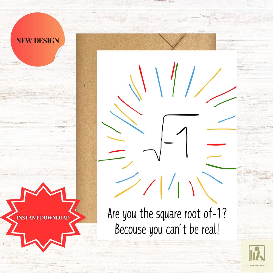 Funny Math Nerd Birthday Card, Geek Gift, Mathematical Humor, Unique ...