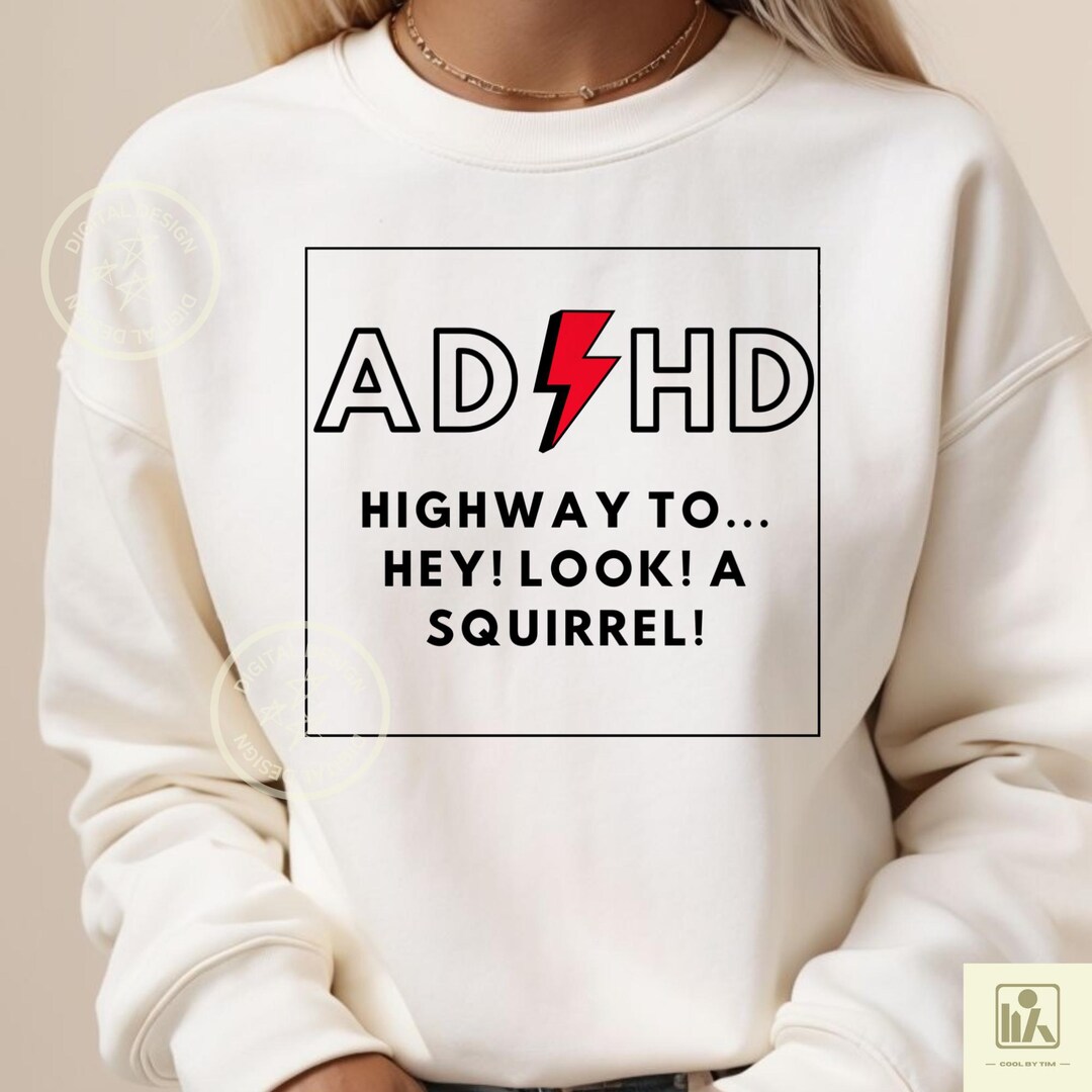 Funny ADHD "ac/dc Parody" Printable Png, Humorous Adhd Digital Design, Instant Download - Etsy