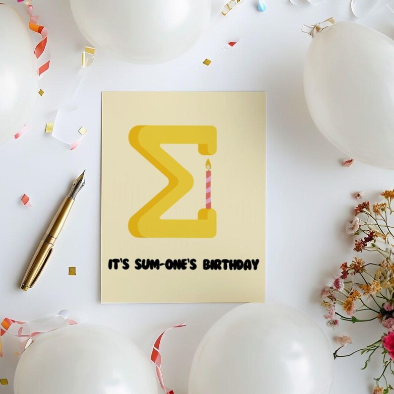 Funny Math Nerd Birthday Card, Geek Gift, Mathematical Humor, Unique ...