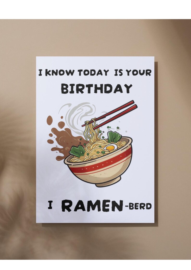 Ramen Birthday Card, Asian Food Theme, Unique Greeting Card, Foodie ...