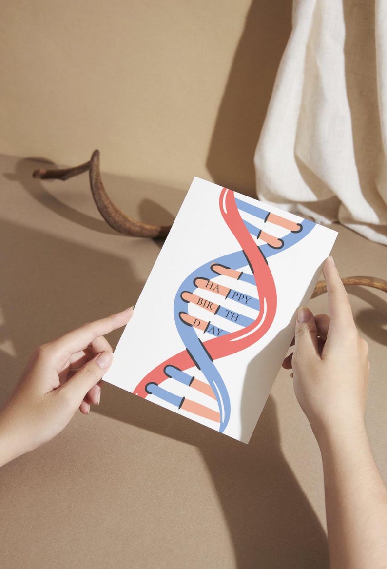 Happy Birthday DNA Card - Biology Birthday Card - Science-themed ...