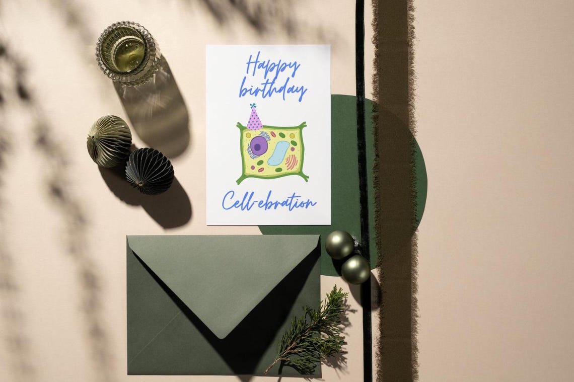 Happy Birthday Cell-ebration - Funny Biology Birthday Card - Instant ...