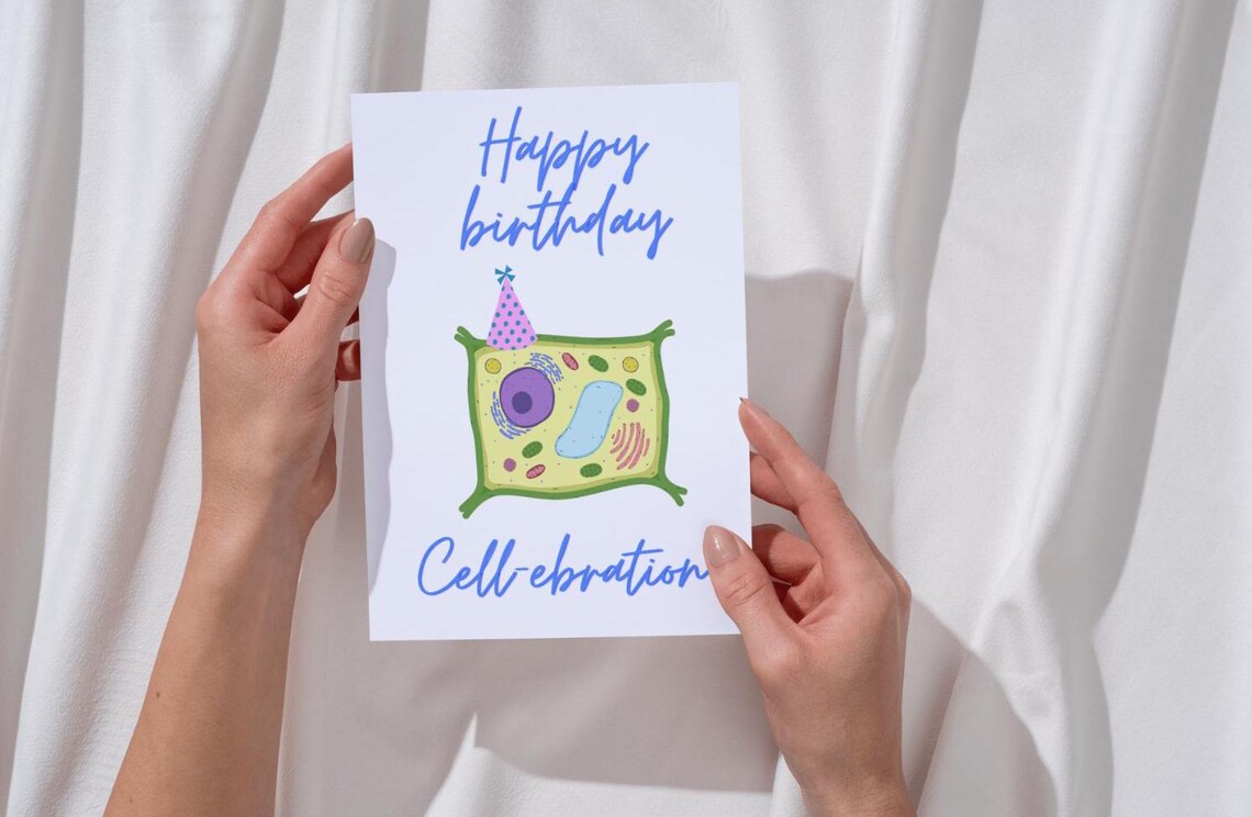Happy Birthday Cell-ebration - Funny Biology Birthday Card - Instant ...