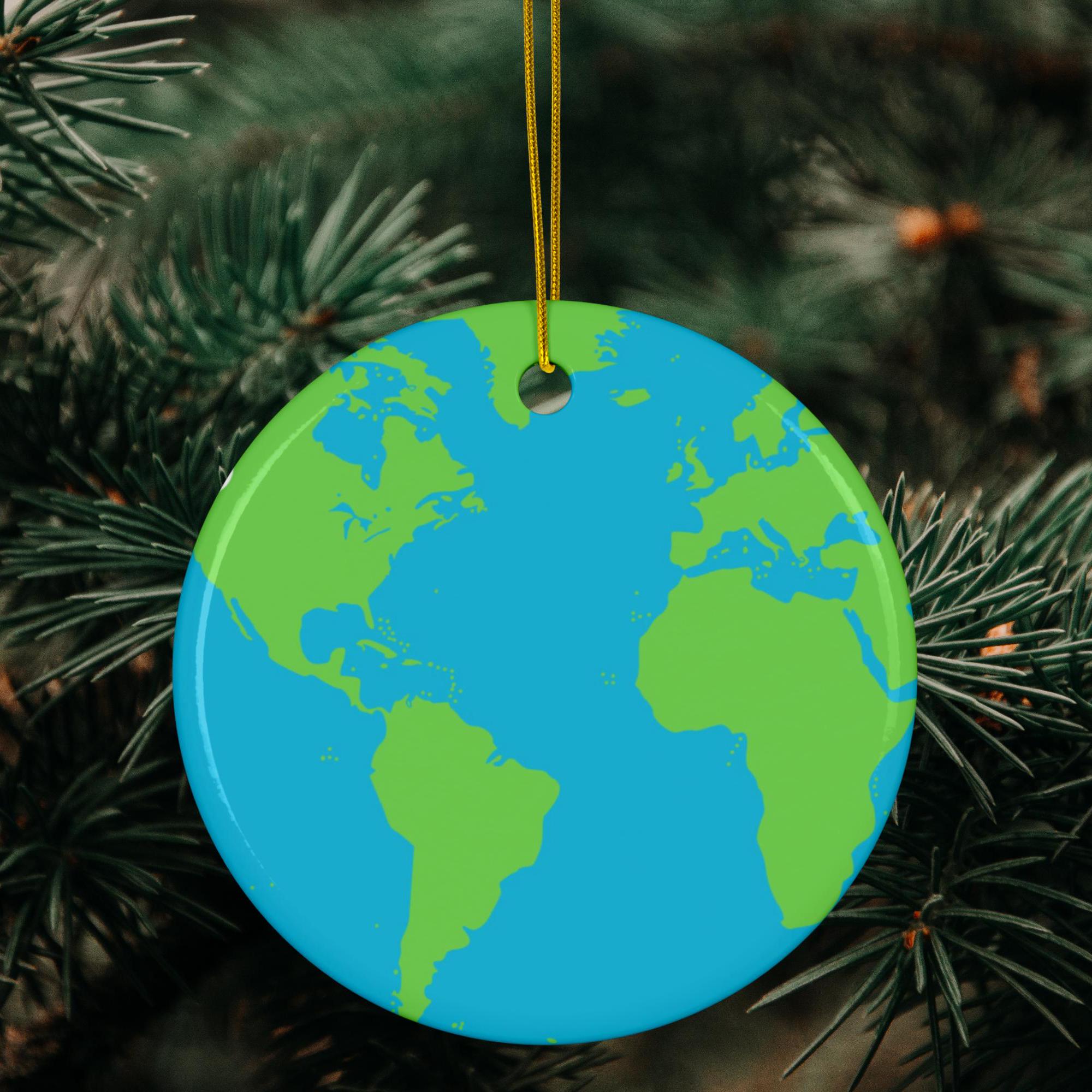 World Map Christmas Ornament, Travel Themed Holiday Decor, Globe Bauble ...
