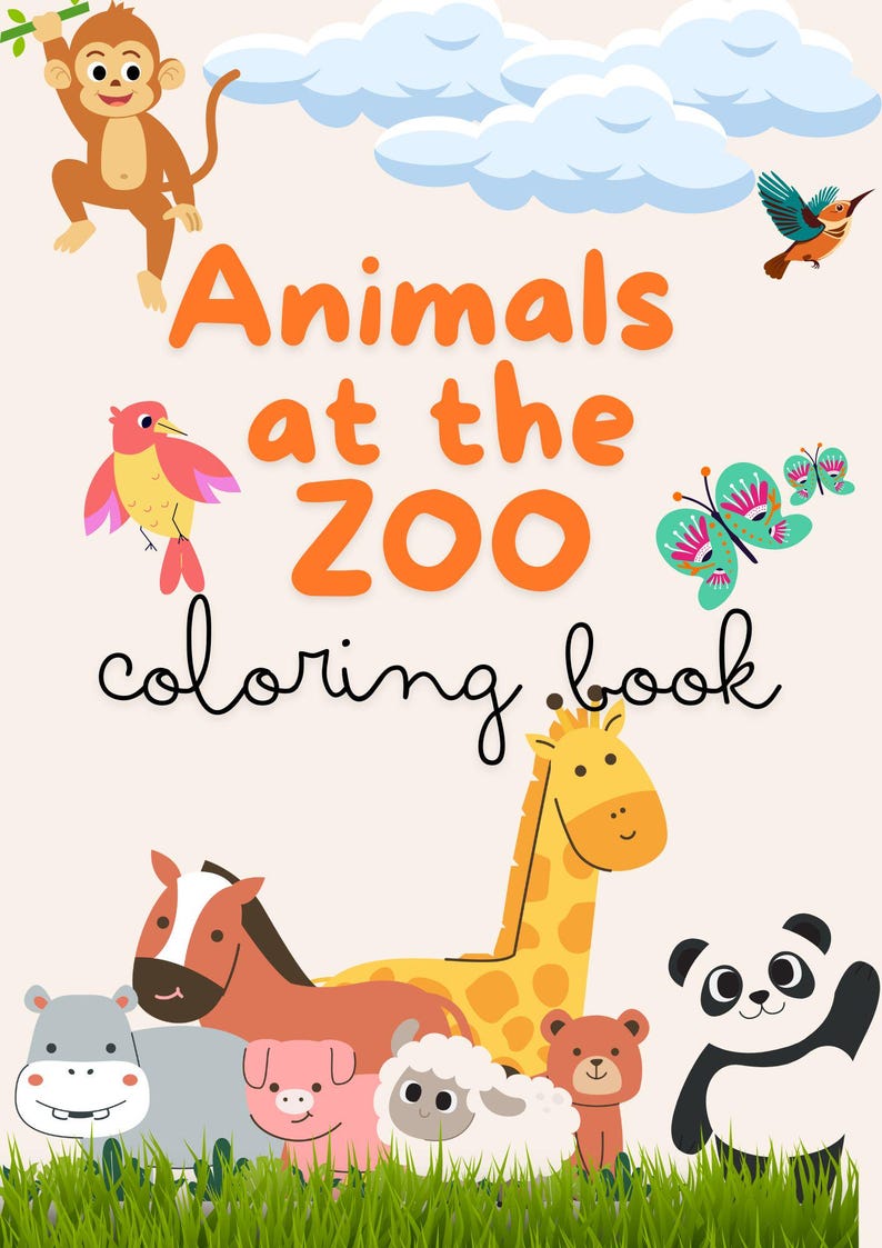 Zoo Animals Coloring Book for Kids & Toddlers | Fun Printable Activity ...