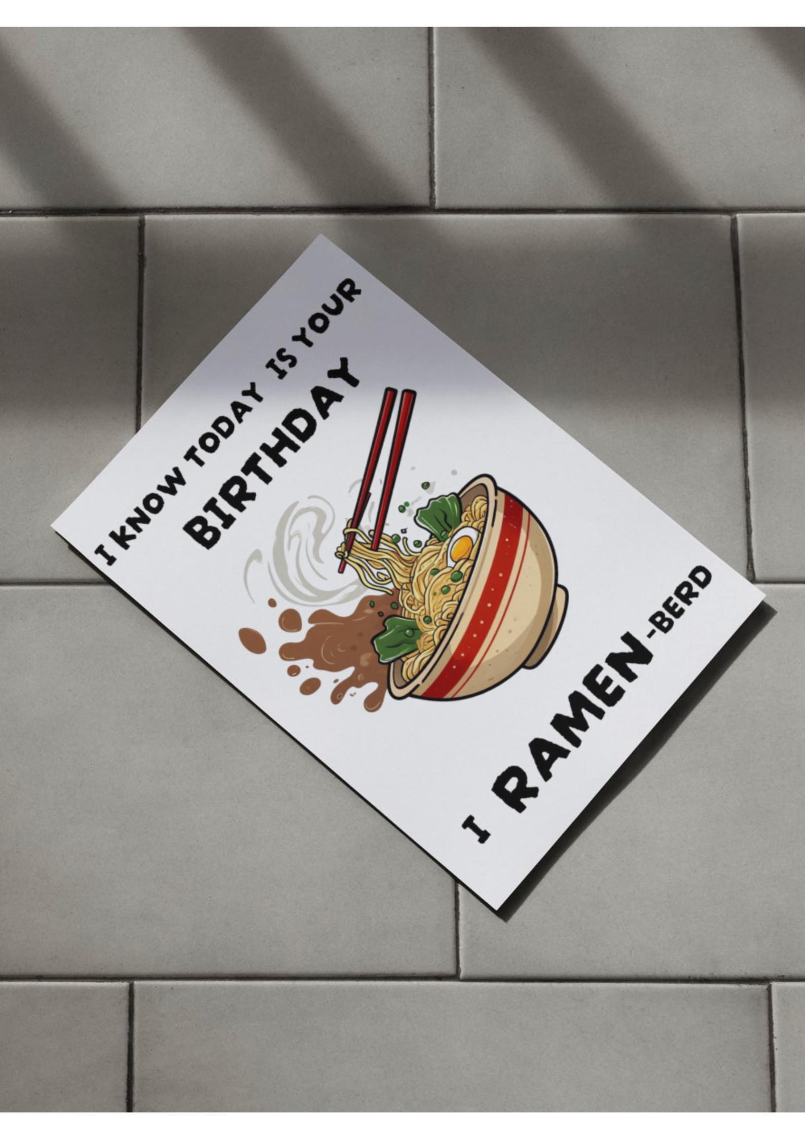 Ramen Birthday Card, Asian Food Theme, Unique Greeting Card, Foodie ...