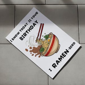 Ramen Birthday Card, Asian Food Theme, Unique Greeting Card, Foodie ...