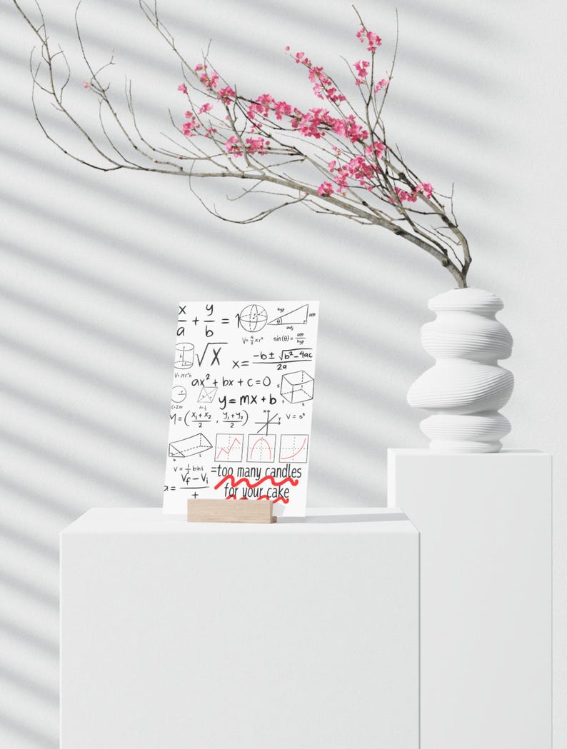 Funny Math Nerd Birthday Card, Geek Gift, Mathematical Humor, Unique ...