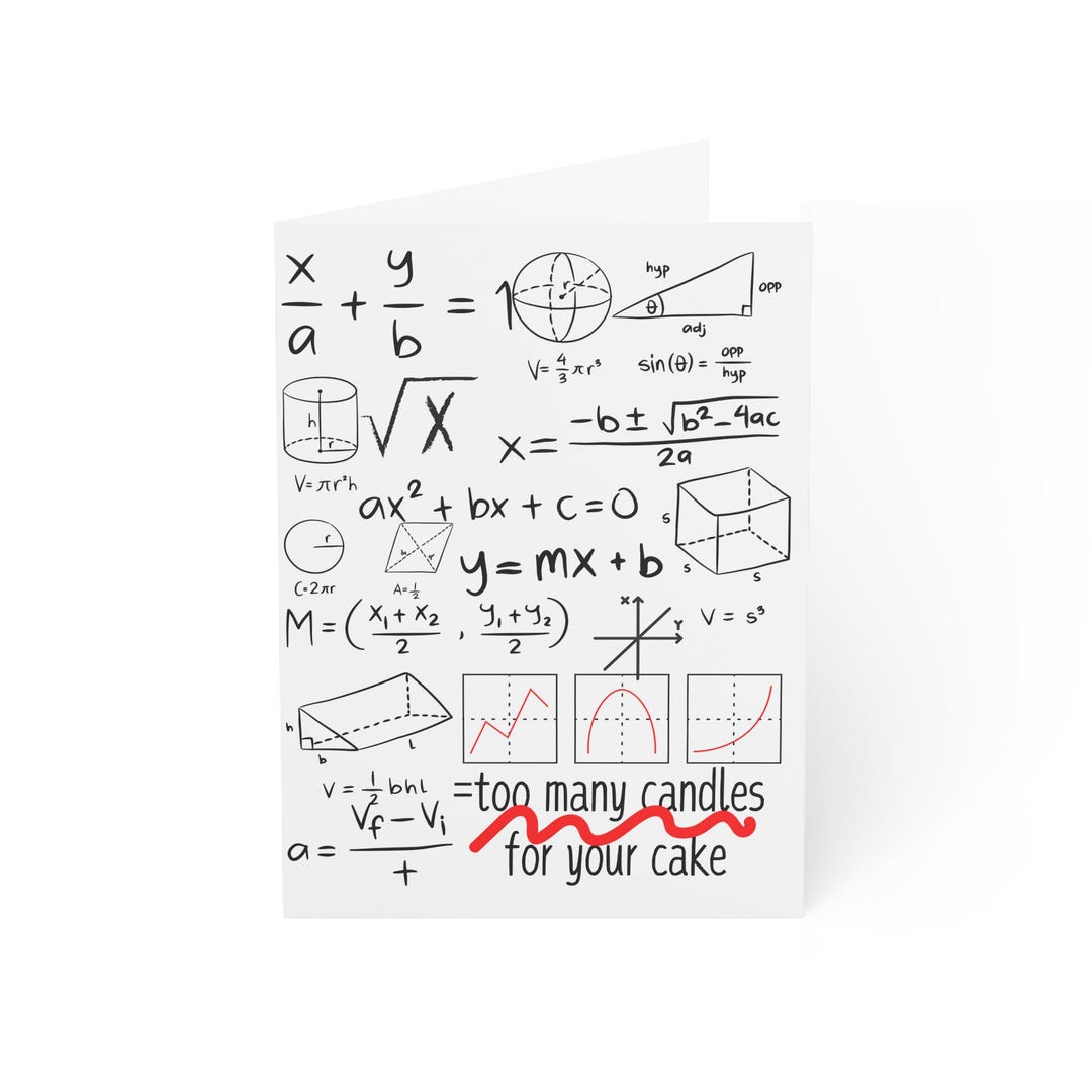 Math-themed Greeting Cards | Fun Card Set for Birthdays, Celebrations ...