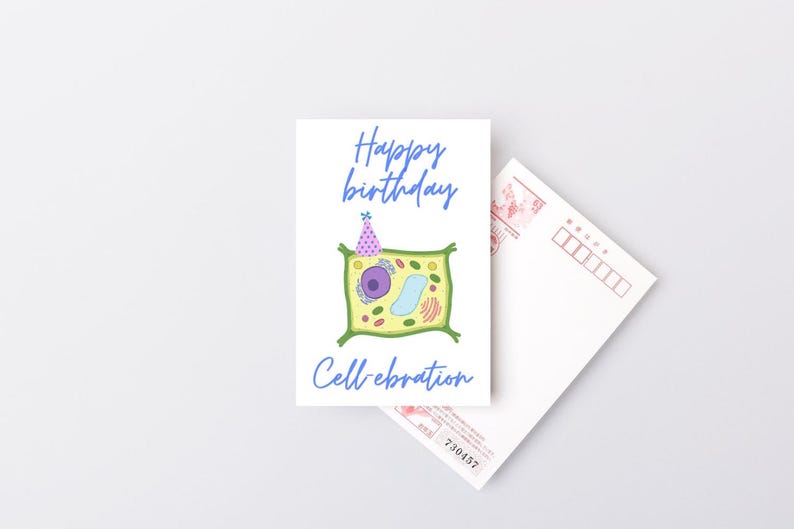 Happy Birthday Cell-ebration - Funny Biology Birthday Card - Instant ...