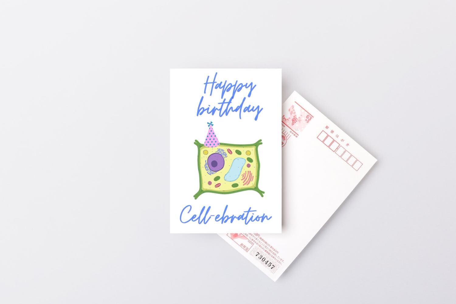 Happy Birthday Cell-ebration - Funny Biology Birthday Card - Instant ...
