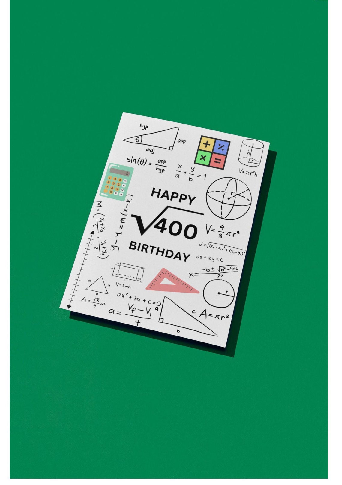 Choose Any Age Square Root Birthday Card for Him Her 7th 8th 10th 15th ...