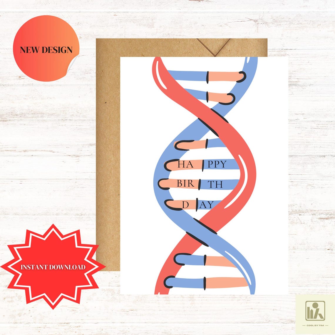 Happy Birthday DNA Card - Biology Birthday Card - Science-themed ...