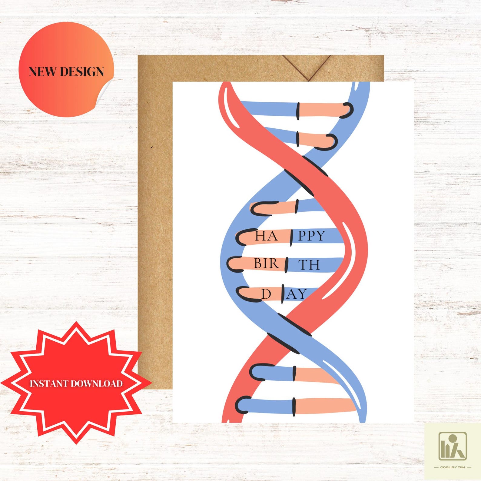 Happy Birthday DNA Card - Biology Birthday Card - Science-themed ...