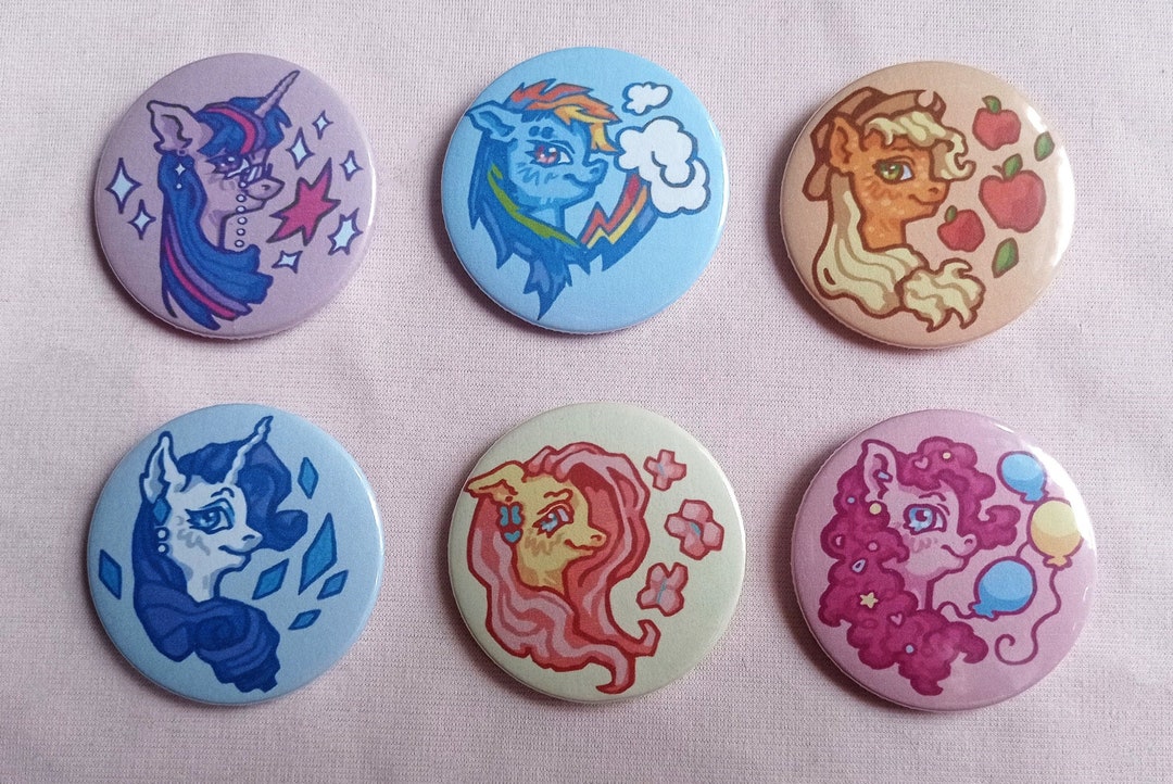 My Little Pony (MLP) - Pins / Buttons - Mane Six - Etsy