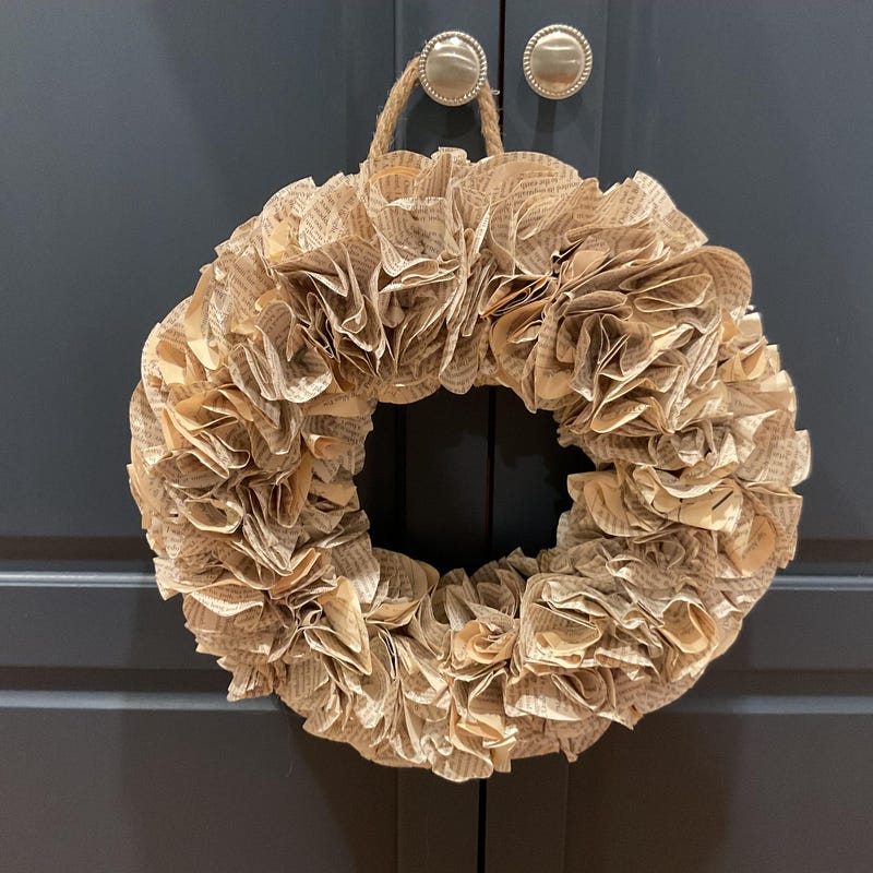 Book Page Wreath - Etsy