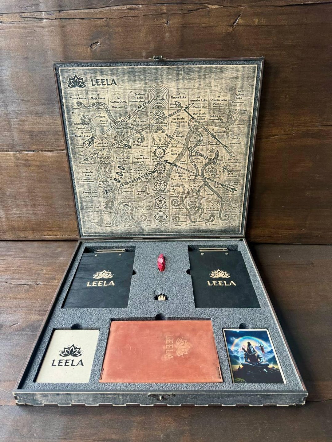 Wooden Leela Game Board: Personalized Yoga Chakra Set - Etsy