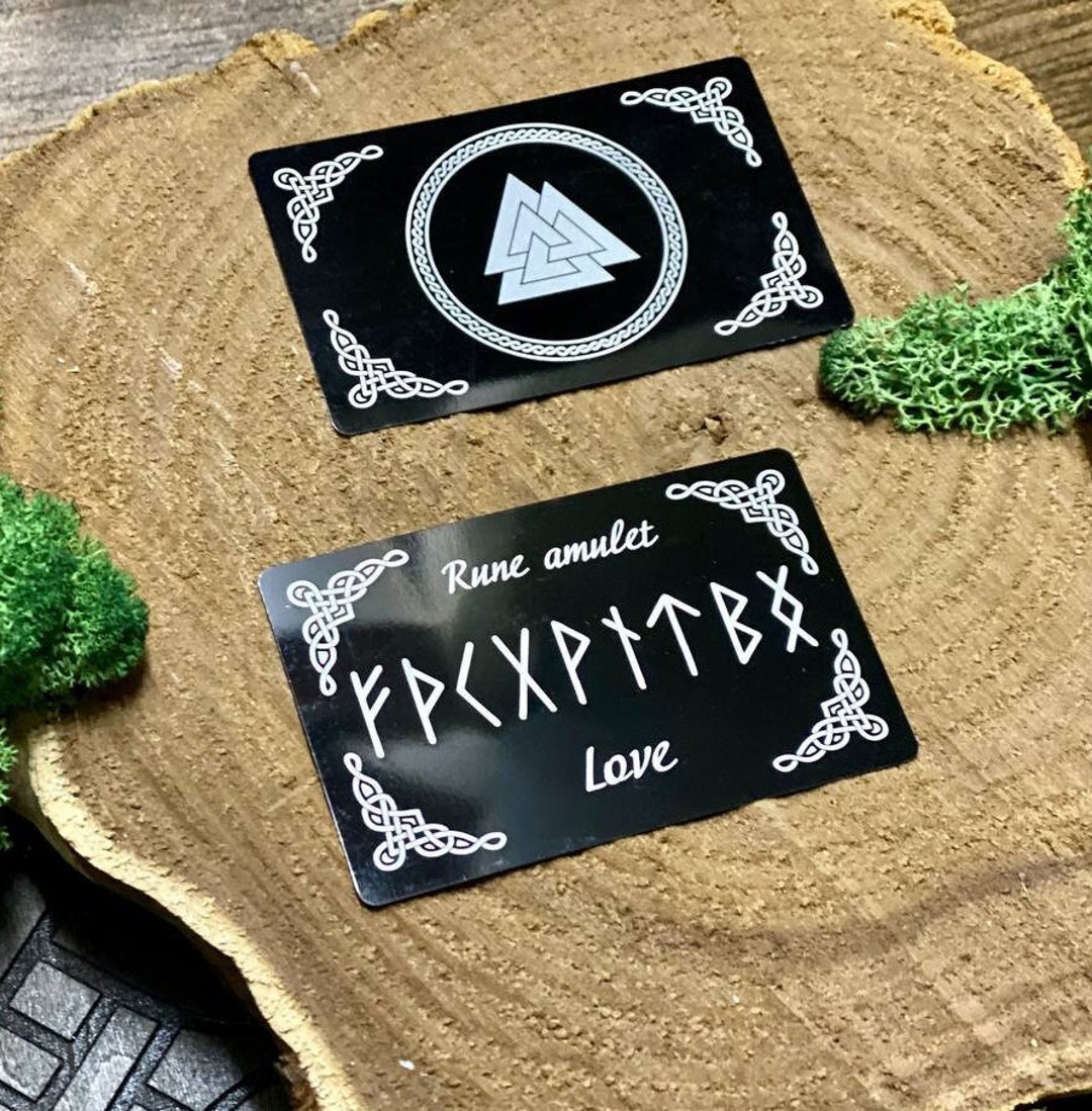 Love Runic Amulet, Cards With Runes Stav, Esoteric Talisman Gift, Runes ...