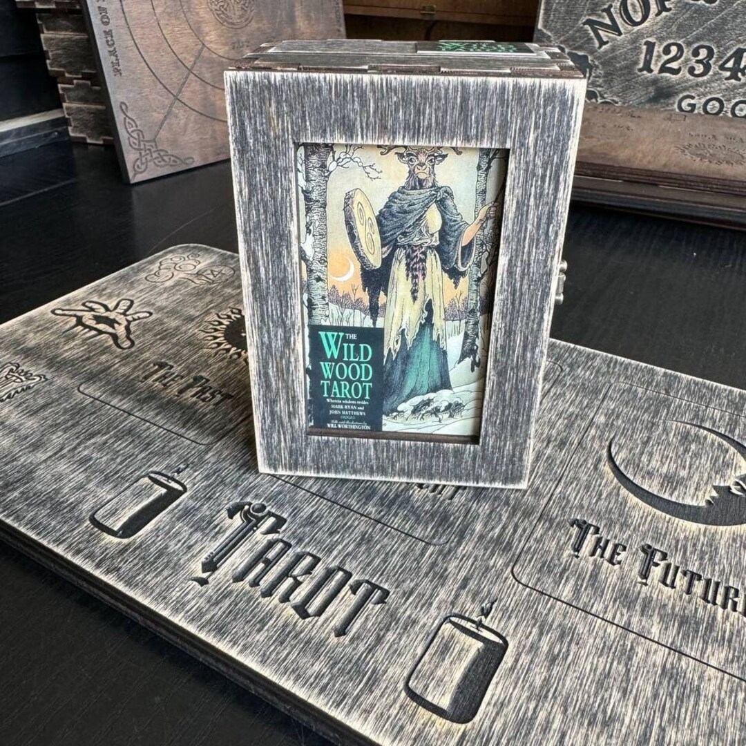 Wild Wood Tarot Cards Box, Esoteric Spiritual Gift Set in Wooden Box ...