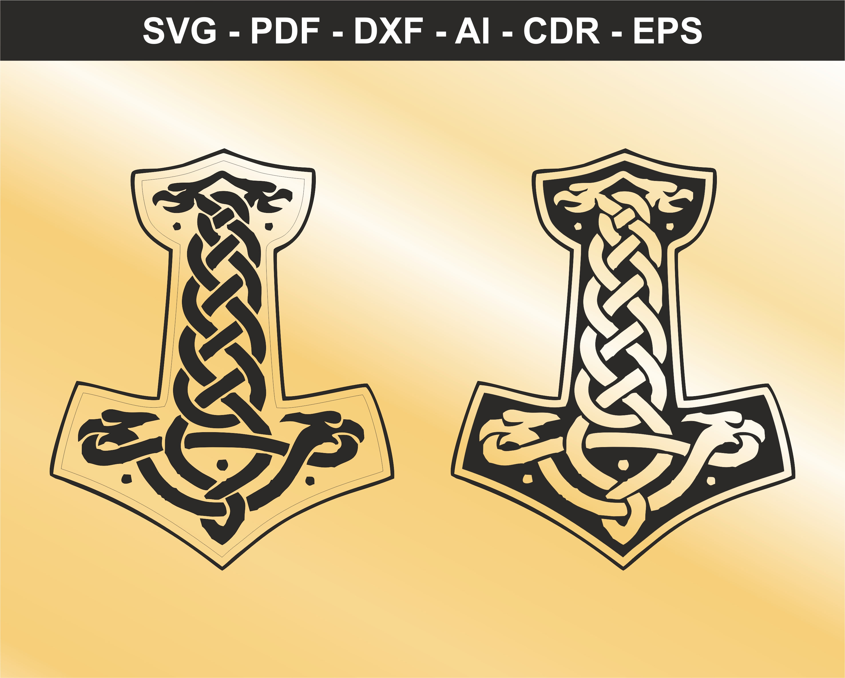 Viking Mjolnir SVG, Thor Hammer Vector, Norse Viking Symbol Laser Cut ...