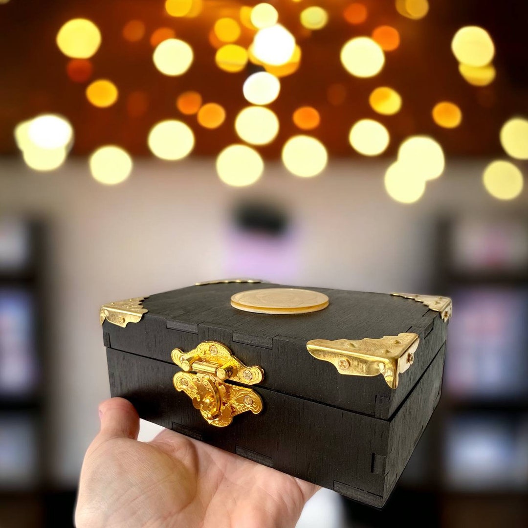 Tarot Card Box, Black Box With Golden Eye, Divination Tools Storage ...