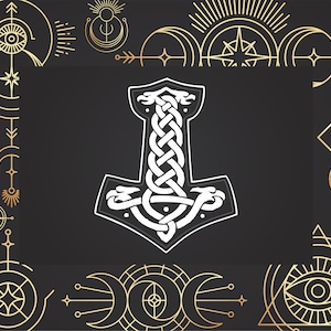 Viking Mjolnir SVG, Thor Hammer Vector, Norse Viking Symbol Laser Cut ...