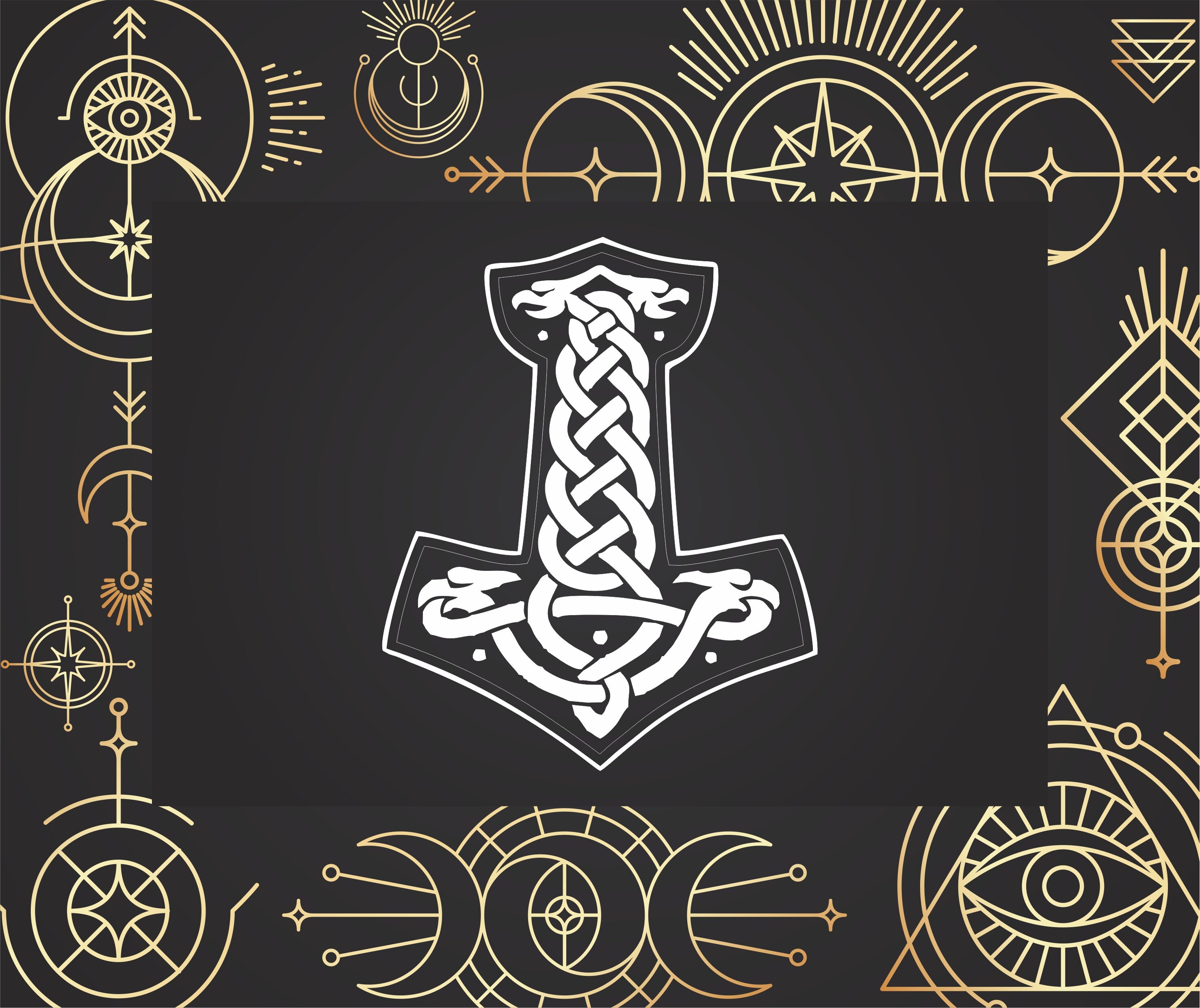 Viking Mjolnir SVG, Thor Hammer Vector, Norse Viking Symbol Laser Cut ...