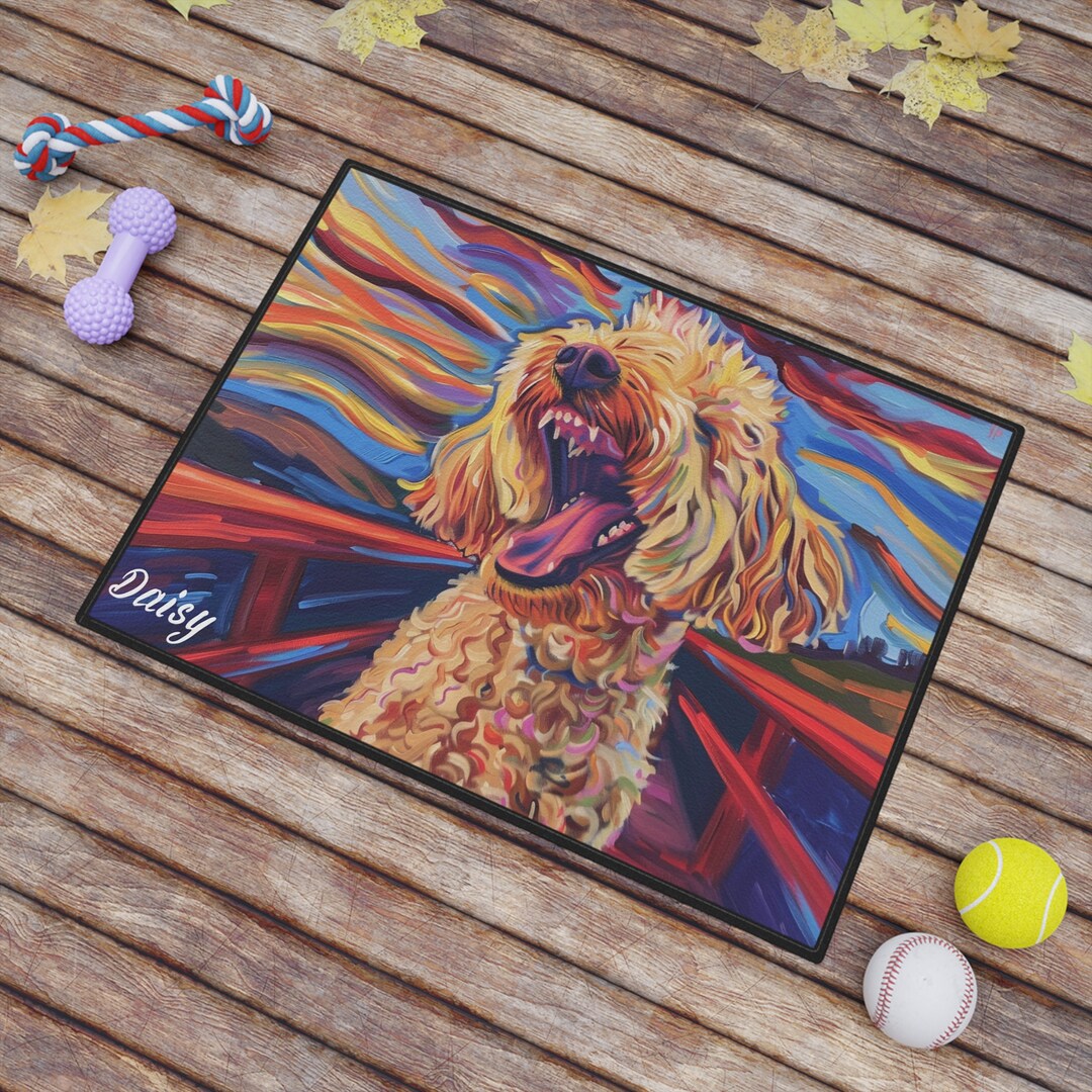 Poodle Food Mat, Scream Movie Poster, Dog Food Mat With Name, Funny Dog ...