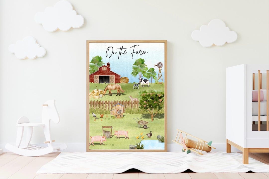 On the Farm - A4 Poster - Etsy