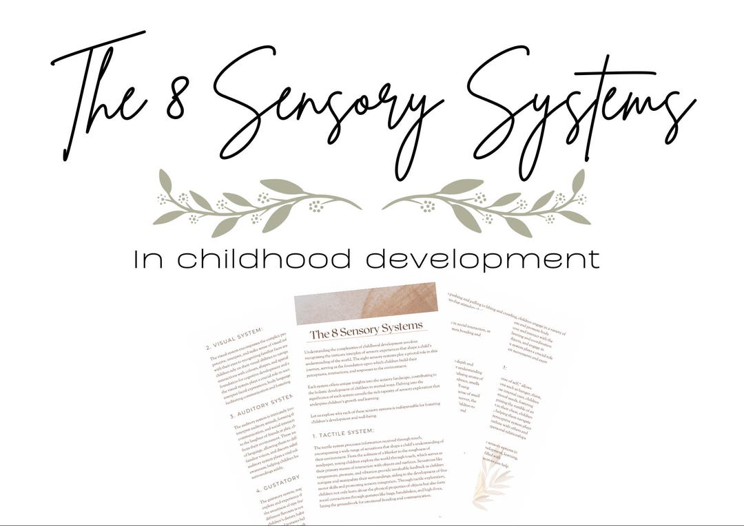 The 8 Sensory Systems in Childhood Development - Etsy