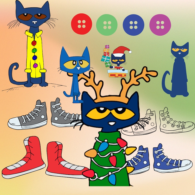 Pete the Cat Svg , Pete the Cat Cricut Vector Bundle , Pete the Cat ...