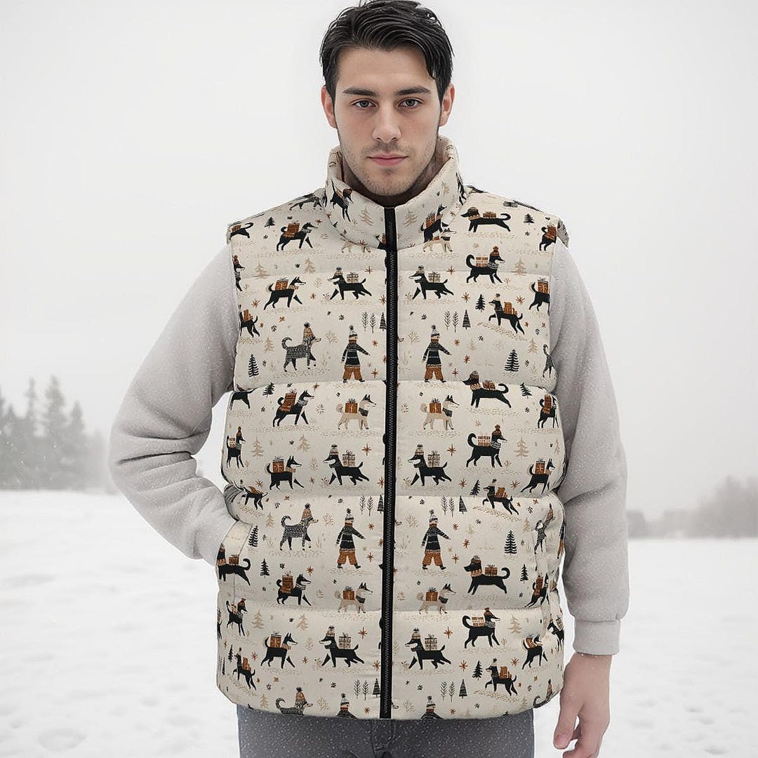 Labrador Christmas Puffer Vest, Holiday Dog Lover Winter Jacket, Gift ...