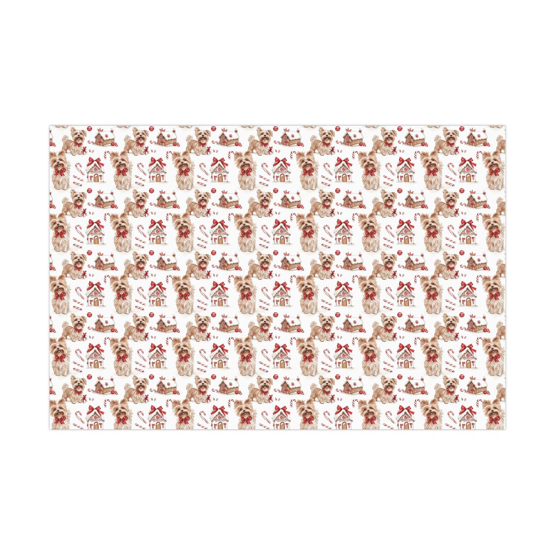Yorkie Christmas Wrapping Paper - Cute Holiday Gift Wrap With Yorkie ...