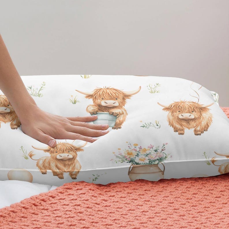 Highland Cow 4-piece Comforter Set, Adorable Double-sided Bedding With ...