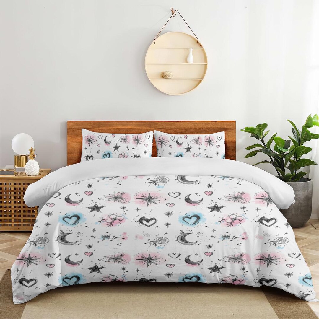 Celestial 4-piece Comforter Set With Double-sided Printing, Moon and ...
