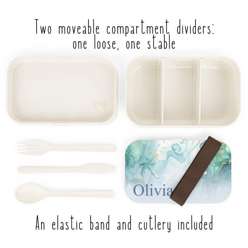 Marble Design Bento Box, Personalized Gift, Adult Lunchbox, Bento Lunch ...