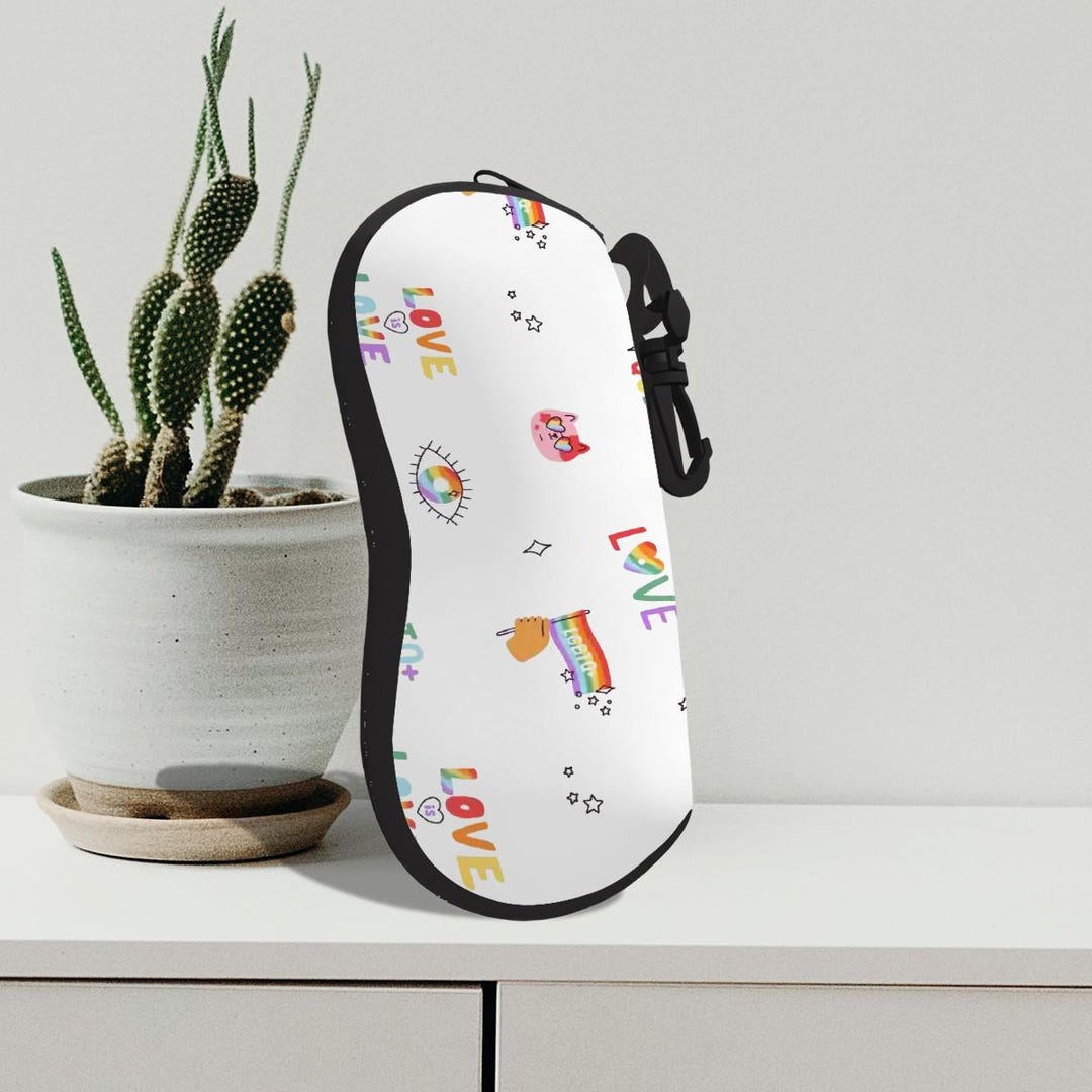 LGBTQ+ Pride Neoprene Glasses Case - Rainbow Love Zipper Pouch for ...