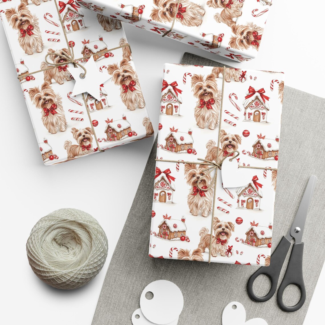 Yorkie Christmas Wrapping Paper - Cute Holiday Gift Wrap With Yorkie ...