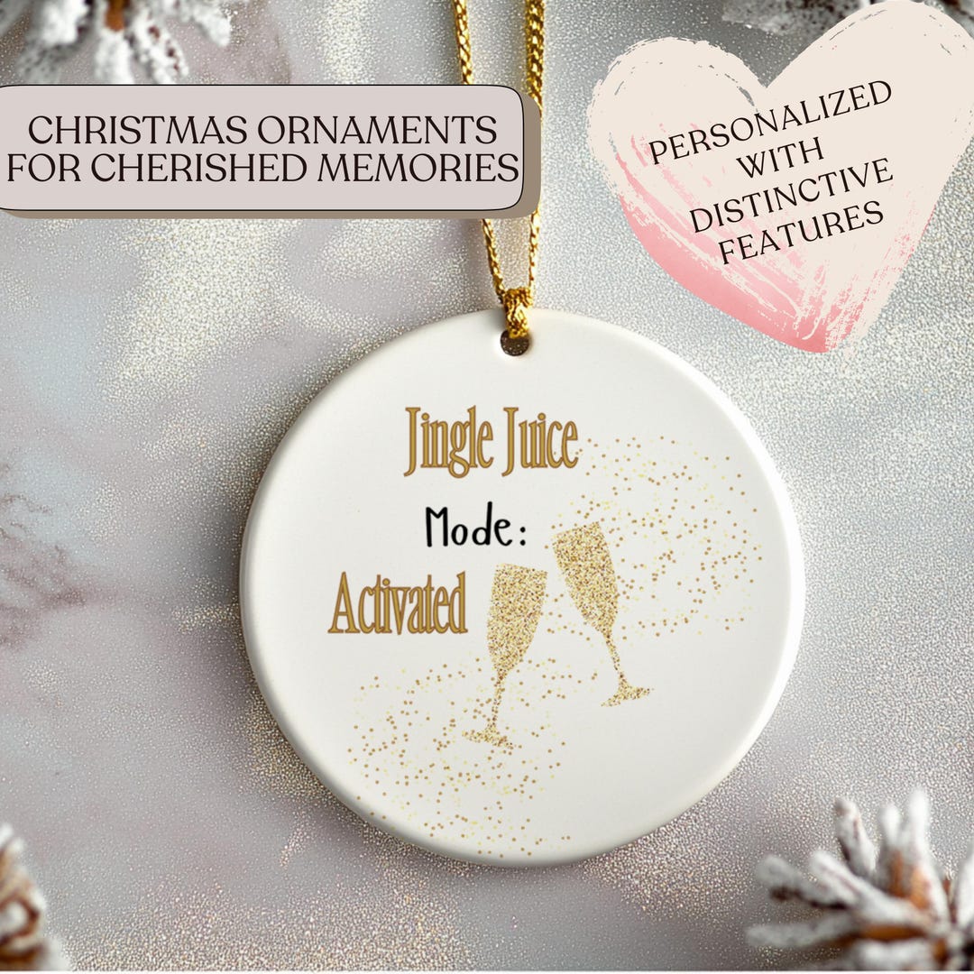 Jingle Juice Mode: Activated Ceramic Ornament Fun Champagne Glass ...